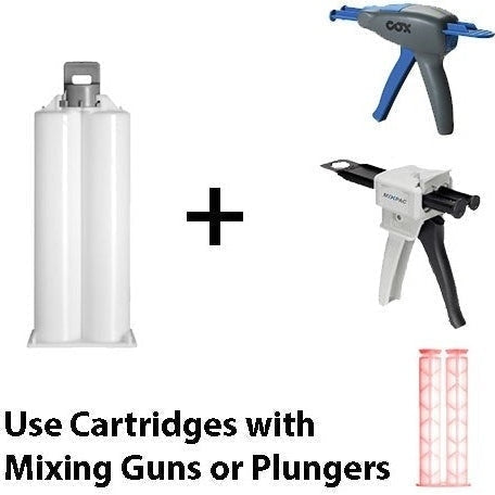 MixPac 50ml Empty 1:1 Ratio 2-Part Cartridges with sealing cap & pisto ...