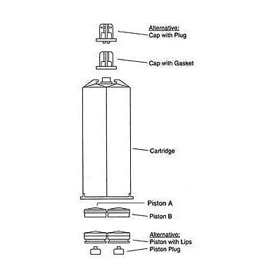 MixPac 50ml Empty 1:1 Ratio 2-Part Cartridges with sealing cap & pisto ...