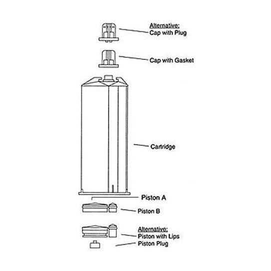 MixPac 50ml Empty 10:1 Ratio S-System RoundBack (B-System with S-Flang ...