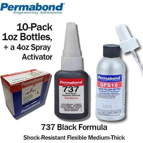 Permabond 737 Instant Adhesive-Black Magic Toughened & Flexible Temp-R ...