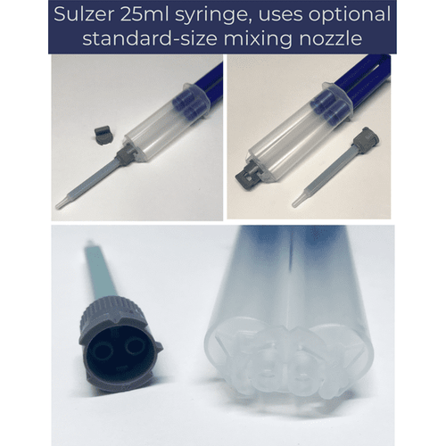 MixPac 25ml Empty 2-Part 1:1 Ratio Cartridge (aka Syringe) & Plunger K ...