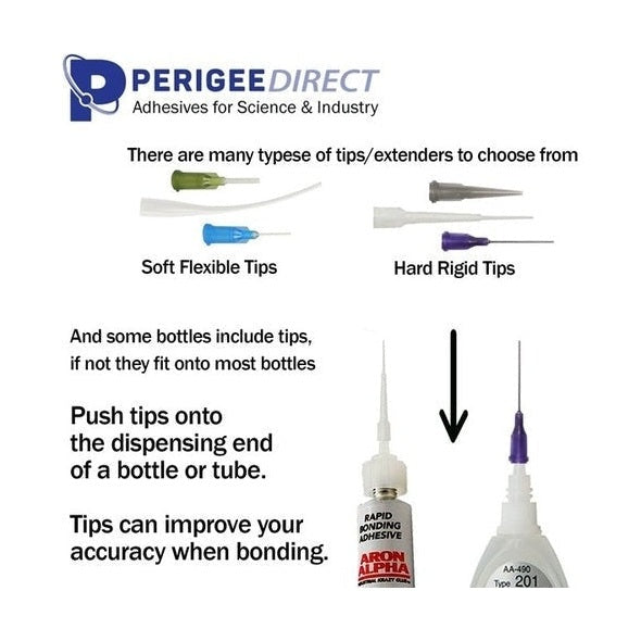 Jensen Tapered-Tip 16-Gauge Dispensing Tips (Push-On & Luer-Lock) -1.2 ...